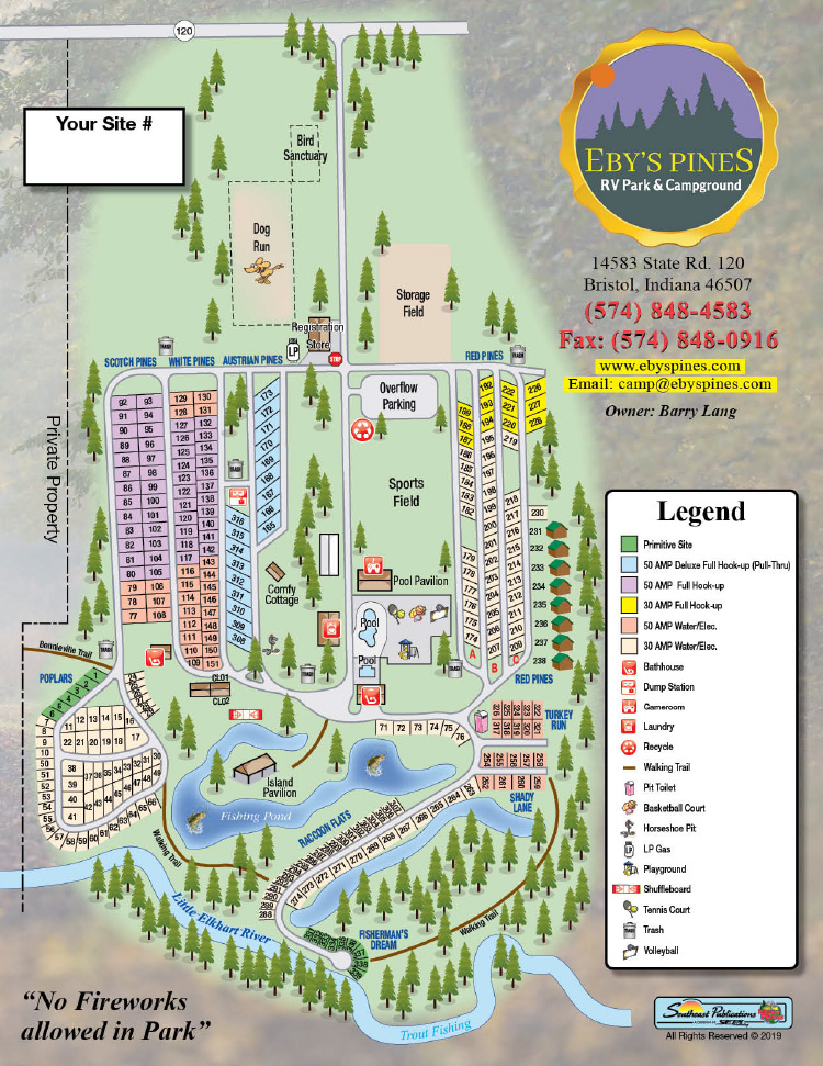 Campground Map - Eby's Pines RV Park & Campground